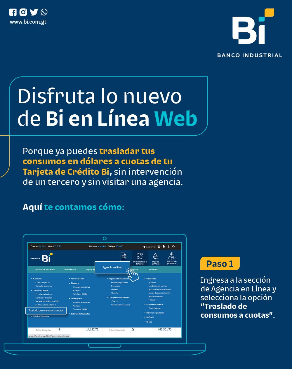 Banca En Linea Bi En Linea | Banco Industrial Guatemala – MAEO