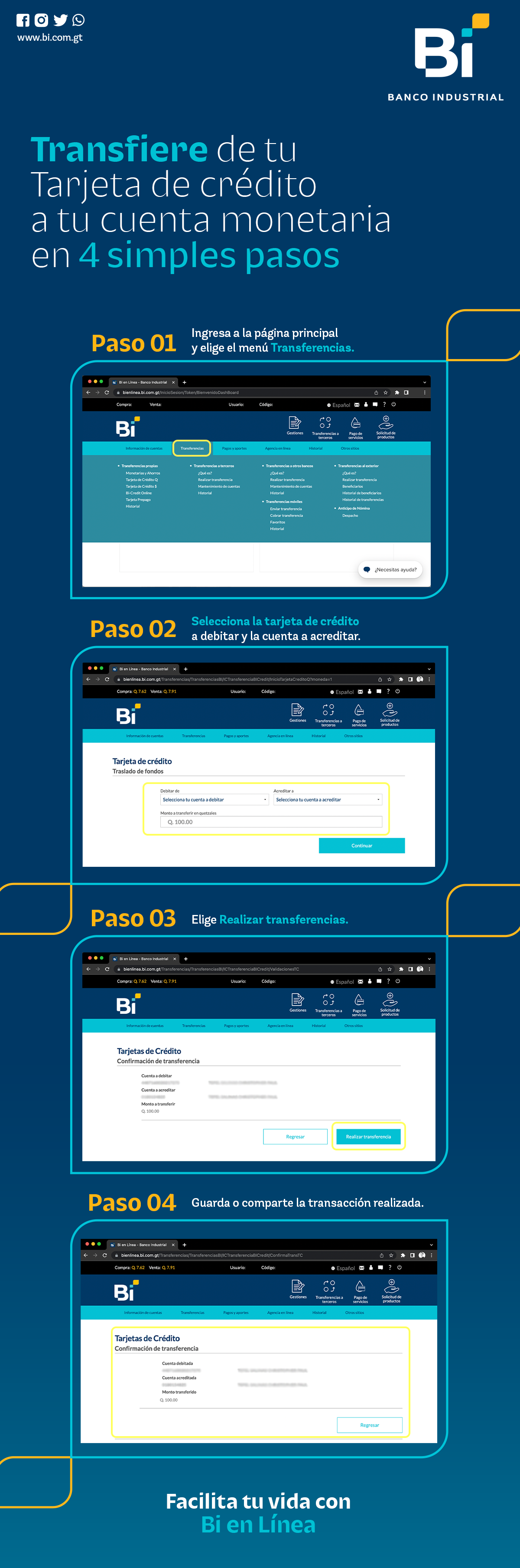 ¡Descubre como hacer transferencias con Bi en Línea Web!