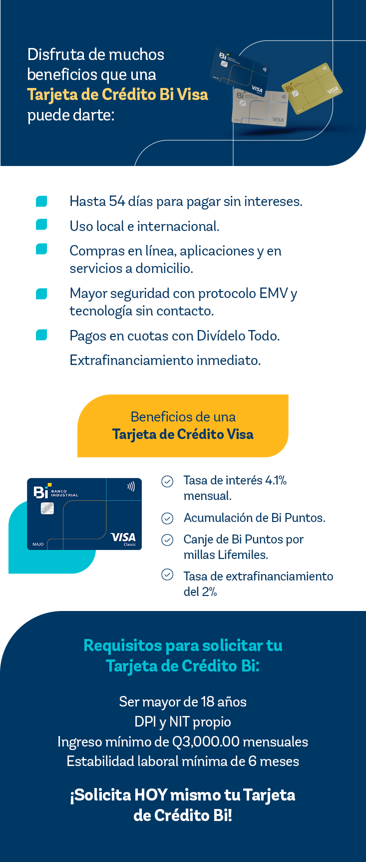 Solicita tu nueva Tarjeta de Crédito Bi Visa