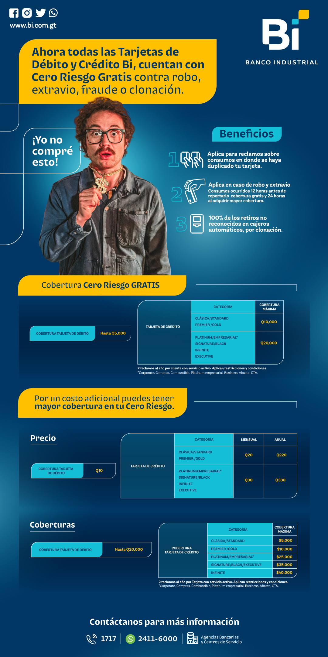 ¡Ahora todas tus Tarjetas Bi incluyen Cero Riesgo GRATIS!
